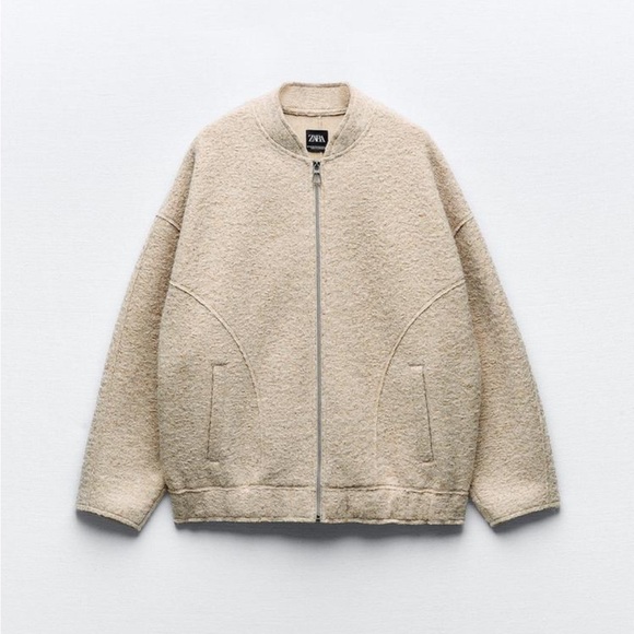 Zara | Jackets & Coats | Zara Boucle Bomber Jacket | Poshmark